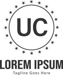 Uc letter logo design creative modern letters Vector Image