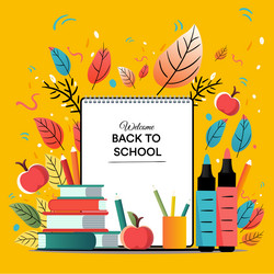 Back to school lesson notebook cover design Vector Image
