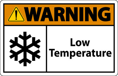 Caution low temperature symbol and text safety Vector Image