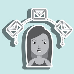 Woman message email card Royalty Free Vector Image