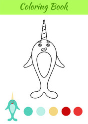 Cute Narwhal Coloring Pages Vector Images (88)