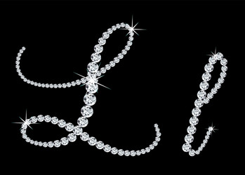 Diamond alphabet letter l Royalty Free Vector Image