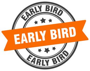 Early bird stamp label on transparent Royalty Free Vector