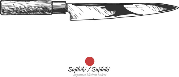 Japanese kitchen knife Royalty Free Vector Image