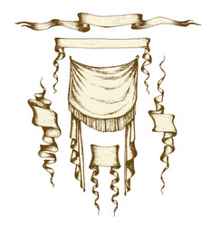 Old banners ribbons and manuscripts Royalty Free Vector
