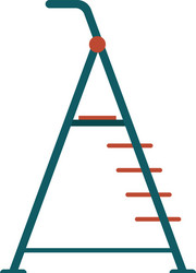 Technician step ladder safety cartoon Royalty Free Vector