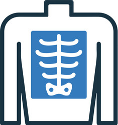X-ray icon radiology blue graphics Royalty Free Vector Image