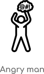 Angry man isolated icon simple element from Vector Image