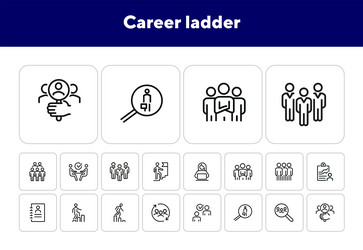 Career ladder line icon set Royalty Free Vector Image