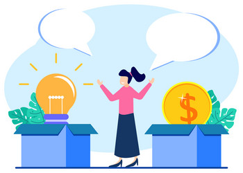 Graphic cartoon character business activities Vector Image