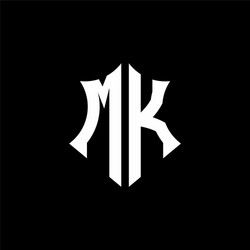 Mk monogram logo with sharped shape design Vector Image