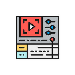 Video editing flat icon Royalty Free Vector Image