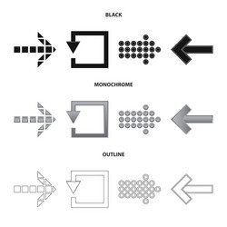 Design of element and arrow logo set Royalty Free Vector