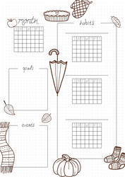 Empty month planning calendar Royalty Free Vector Image