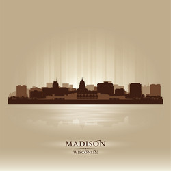 Madison usa city skyline silhouette Royalty Free Vector