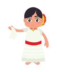 Peruvian woman with indigenous dress Royalty Free Vector
