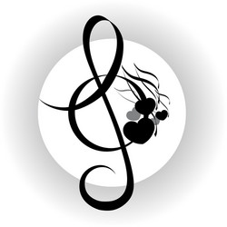 Black treble clef with wing Royalty Free Vector Image