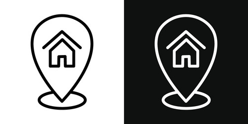 Address icon set home loacation logo Royalty Free Vector