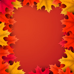 Autumn background with square frame and maple Vector Image
