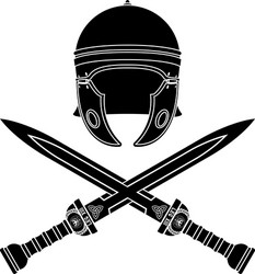 Roman swords and wreath Royalty Free Vector Image