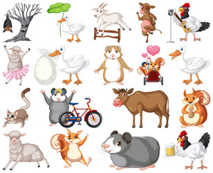 Cartoon animals collection set Royalty Free Vector Image