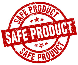 Safe product round red grunge stamp Royalty Free Vector