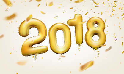 Golden numbers realistic metal plump numerals Vector Image