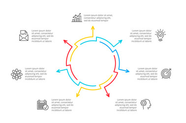 Thin line cycle infographic with arrows modern Vector Image
