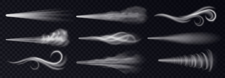 Realistic wind trails dust spray and smoky stream Vector Image