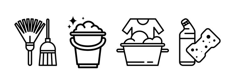 Cleaning and cleanup line object equipment Vector Image