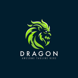 Green monster logo scary creature mascot logo on Vector Image