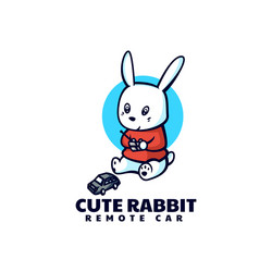 Rabbit courier mascot logo design Royalty Free Vector Image