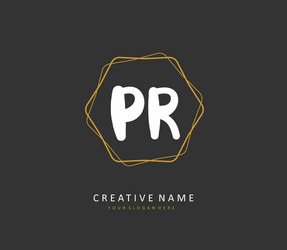 Pr initial letter handwriting and signature logo Vector Image