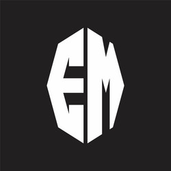 Em logo monogram with horn shape style design Vector Image