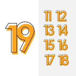Number 19 template design for anniversary Vector Image