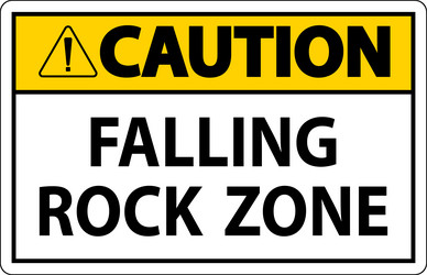 Caution sign falling rock zone Royalty Free Vector Image
