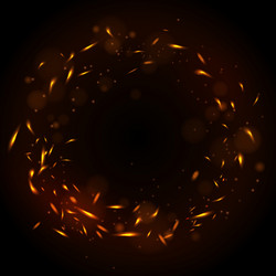 Fire sparks on transparent background Royalty Free Vector