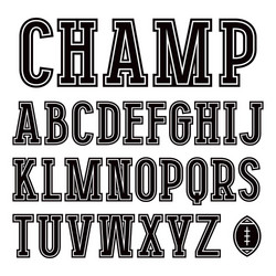 Rectangular serif font in the style of college Vector Image