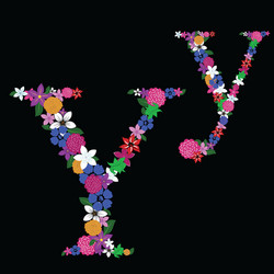 Letter y floral design Royalty Free Vector Image