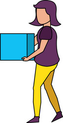 Young woman without face cartoon in black Vector Image