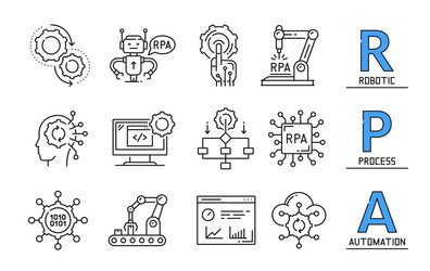 Rpa robot process automation robotic technology Vector Image