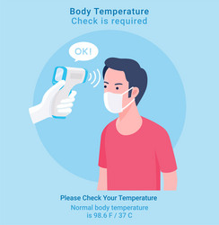 Fevers and normal body temperature chart Vector Image