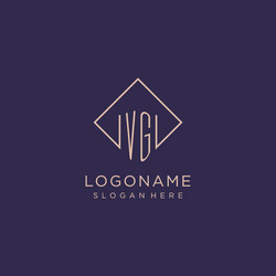 Initials vg wedding monogram logo with leaves Vector Image