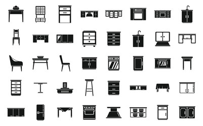 Kitchen icons Royalty Free Vector Image - VectorStock