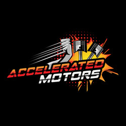 Power motor logo with piston and turbocharger Vector Image