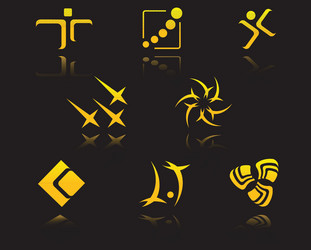 Set of golden symbols Royalty Free Vector Image