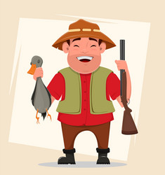 Hunter man cartoon character Royalty Free Vector Image