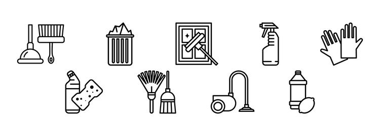 Cleaning and cleanup line object equipment Vector Image