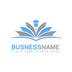 Education student logo learning with hat Vector Image