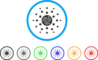 Iota shine rays rounded icon Royalty Free Vector Image